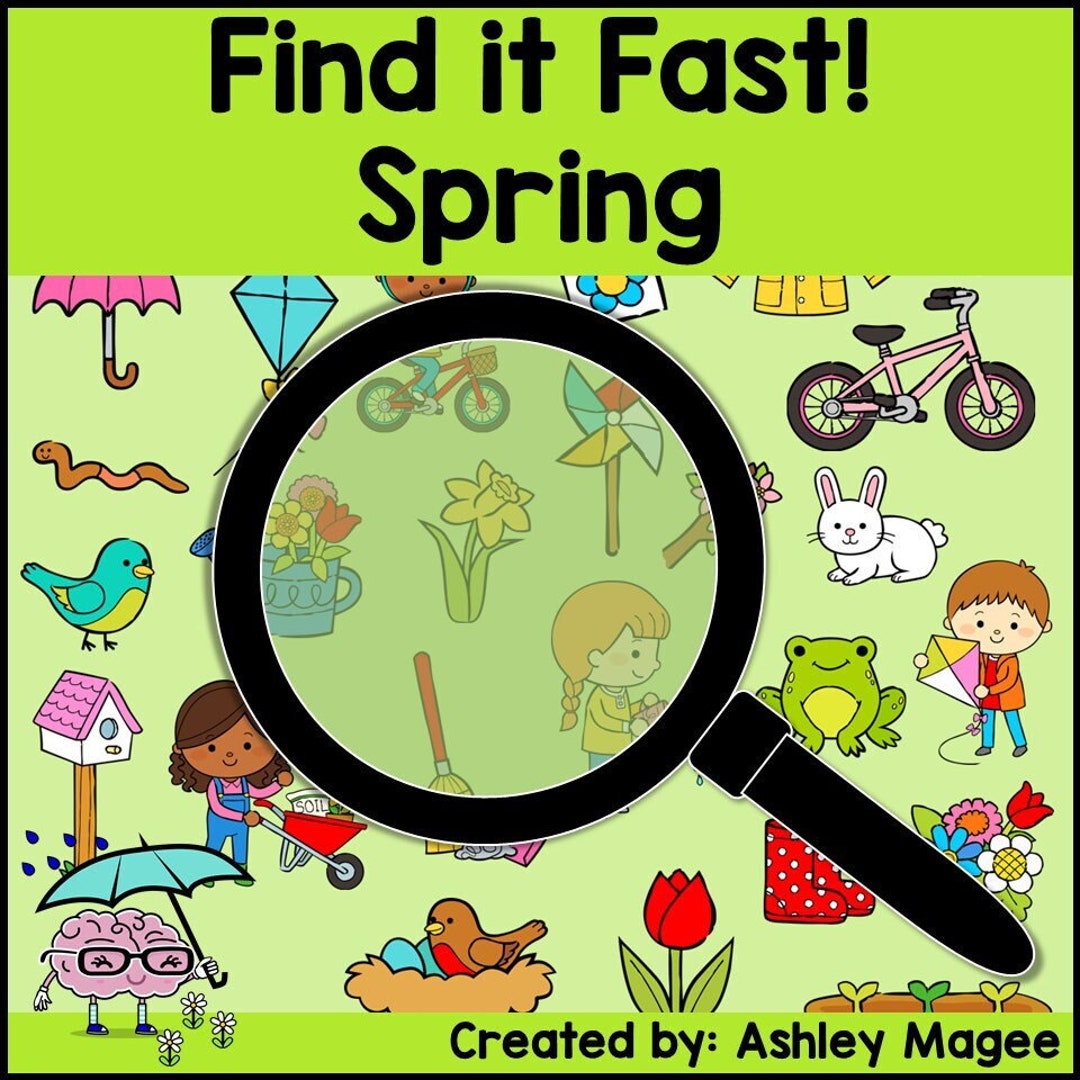 Spring Season Find It Fast Card Game Printable Morning Basket Activity ...