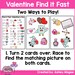 Valentine's Day Find It Fast Card Game Printable Holiday Morning Basket ...