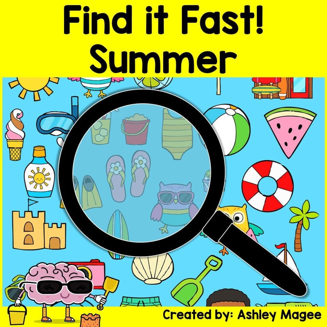 Summer Season Find It Fast Card Game Printable Morning Basket Activity ...