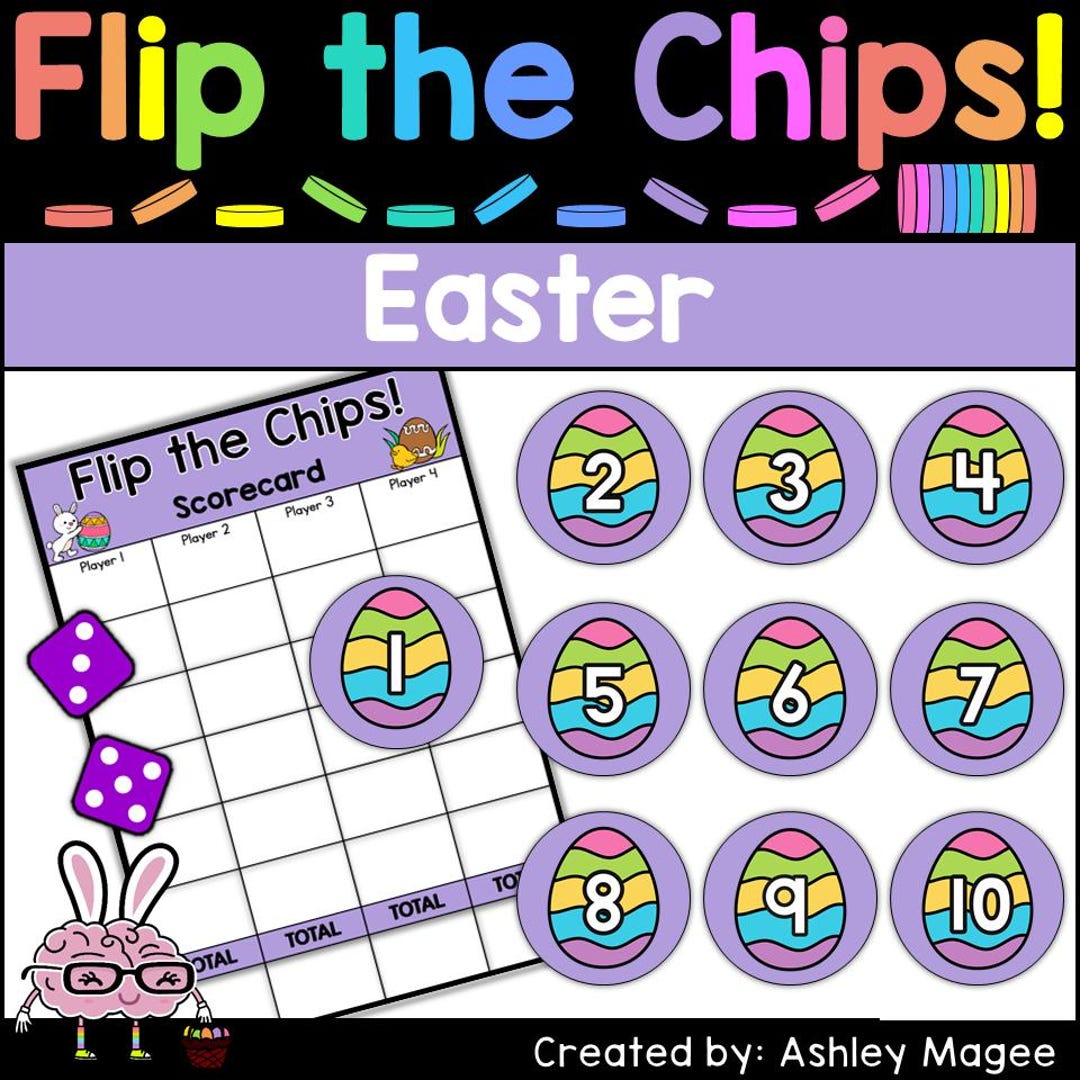Easter Flip the Chips Math Game Center Activity Homeschool Morning ...