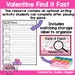 Valentine's Day Find It Fast Card Game Printable Holiday Morning Basket ...