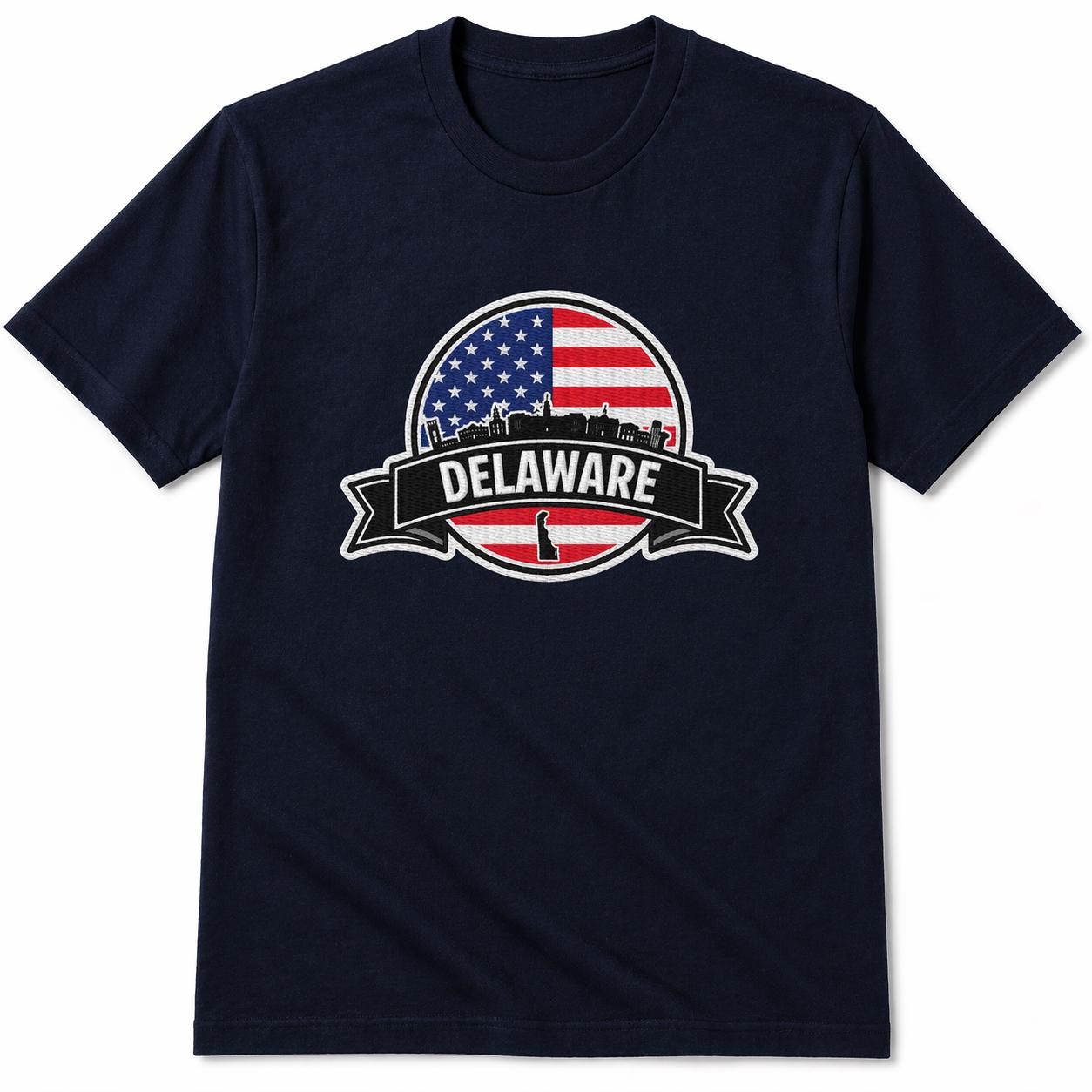 Delaware USA Flag Skyline Embroidered Patch | State Pride Iron and Sew ...