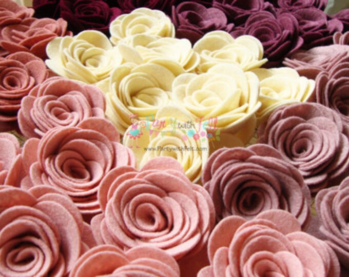 DIY XL Wool Felt Roses Kit - Make Your Own - Easy and Includes Leaves ...
