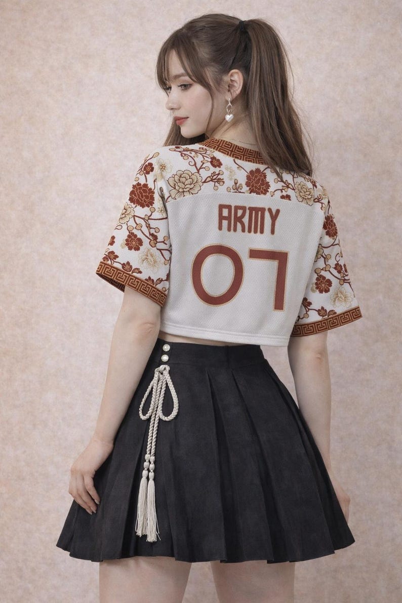Bangtan BTS Arirang World Tour 2026 Hanbok Style Crop-top V-neck Jersey ...