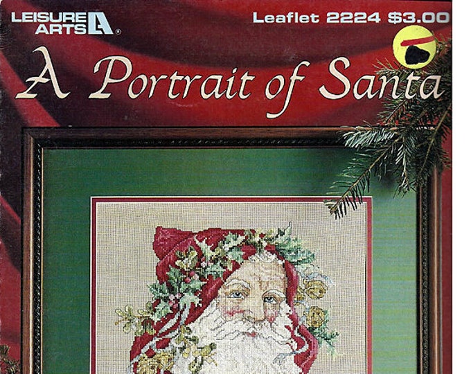 A Portrait of Santa in Counted Cross Stitch Pattern Book Leisure Arts ...