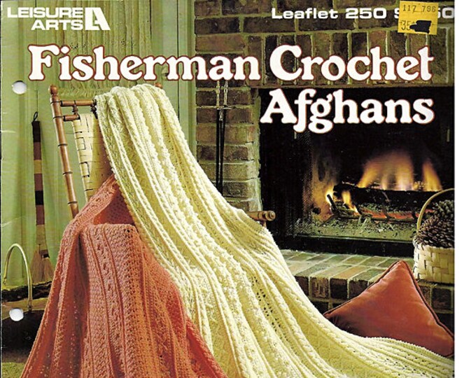 Fisherman Crochet Afghans / Crochet Pattern Book Leisure Arts 250 - Etsy