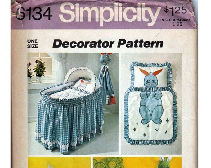 Baby Basket Linens, Diaper Stacker / Original Simplicity Uncut Sewing ...