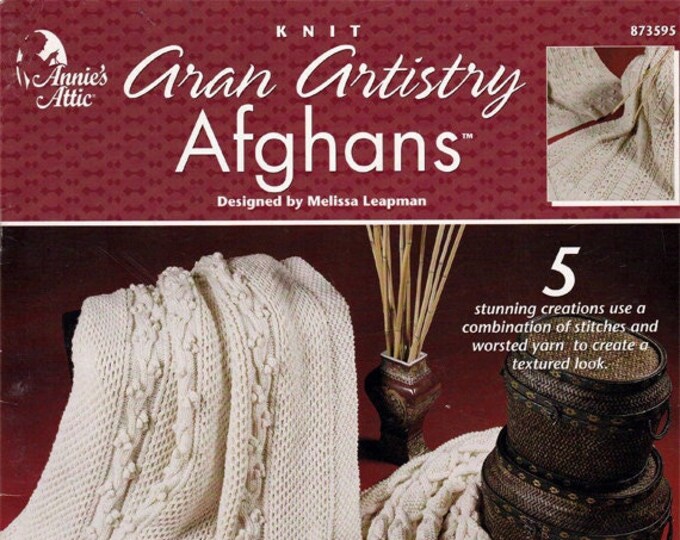 Aran Artistry Afghans Knit Pattern Book Annies Attic 873595 - Etsy