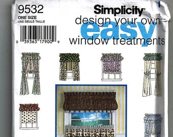 New Uncut Sewing Pattern 9532 Simplicity Pattern Design Your Valance ...
