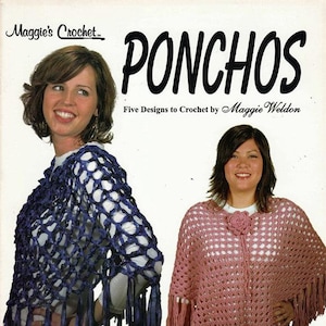 Ponchos Five Designs to Crochet Pattern Book by Maggies Crochet L022 - Etsy