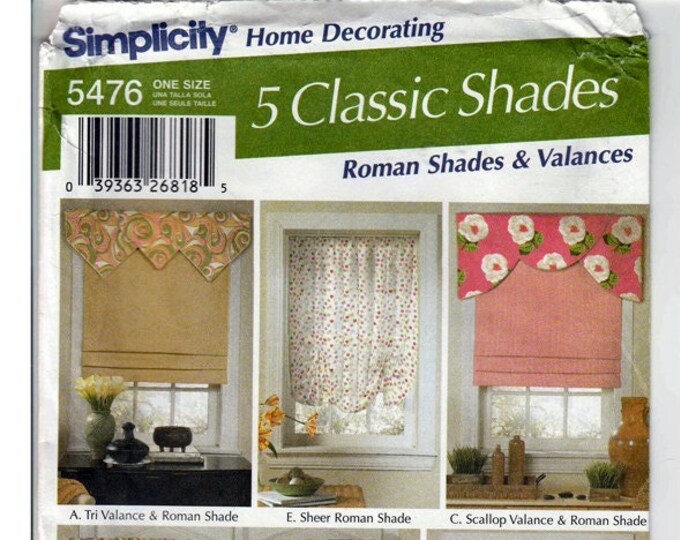 Roman Shades & Valances / Original Simplicity Home Decorating Uncut ...