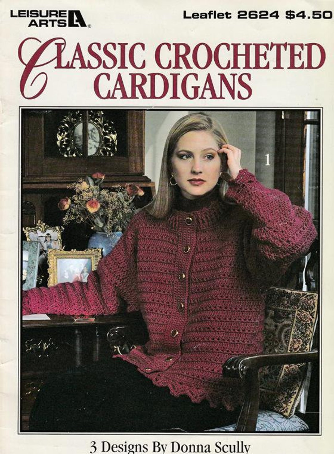 Classic Crochet Cardigans Pattern Book Leisure Arts Leaflet 2624 - Etsy