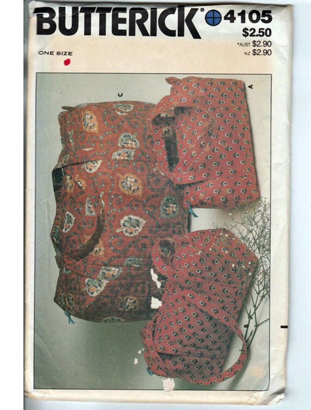 Three Size Bags / Original Butterick Uncut Sewing Pattern 4105 - Etsy