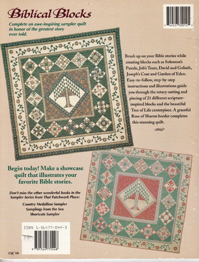 Biblical Blocks Sampler Series Quilt Pattern Book That | Etsy