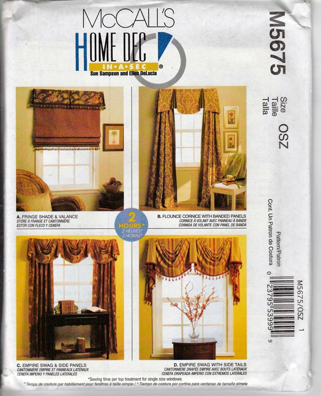 Easy Designer Classics Window Treatments / Original Mccall's Home Dec ...
