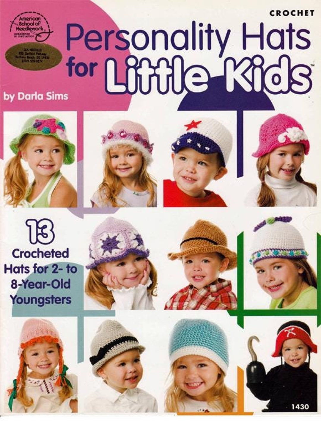 Personality Hats for Little Kids 13 Crochet Patterns Book American ...