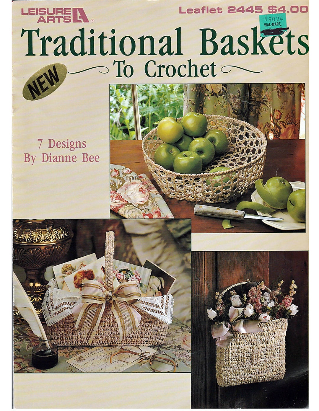 Traditional Baskets to Crochet 7 Designs Pattern Book Leisure Arts 2445 ...