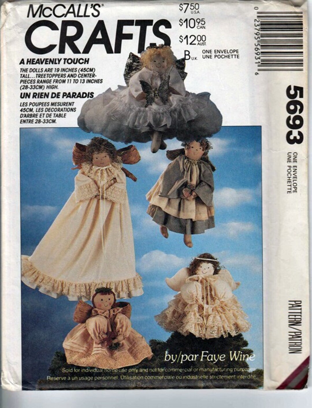 A Heavenly Touch Angel Doll and Clothes / Original Mccall's Crafts ...
