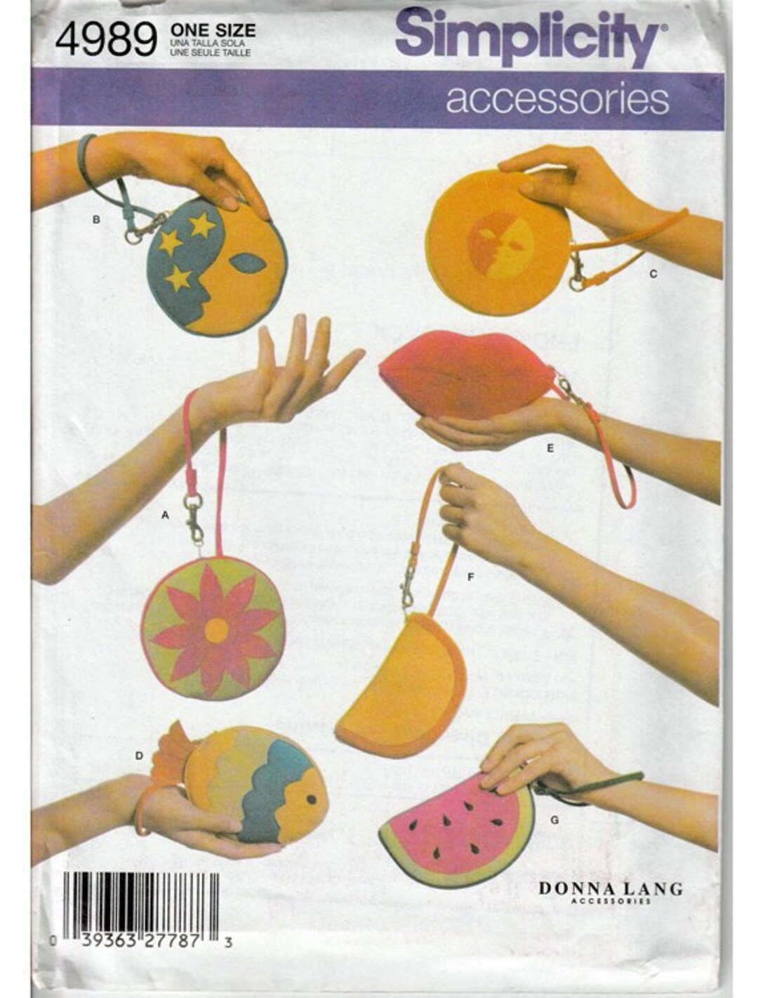 Wrist Bags / Original Simplicity Accessories Uncut Sewing Pattern 4989 ...