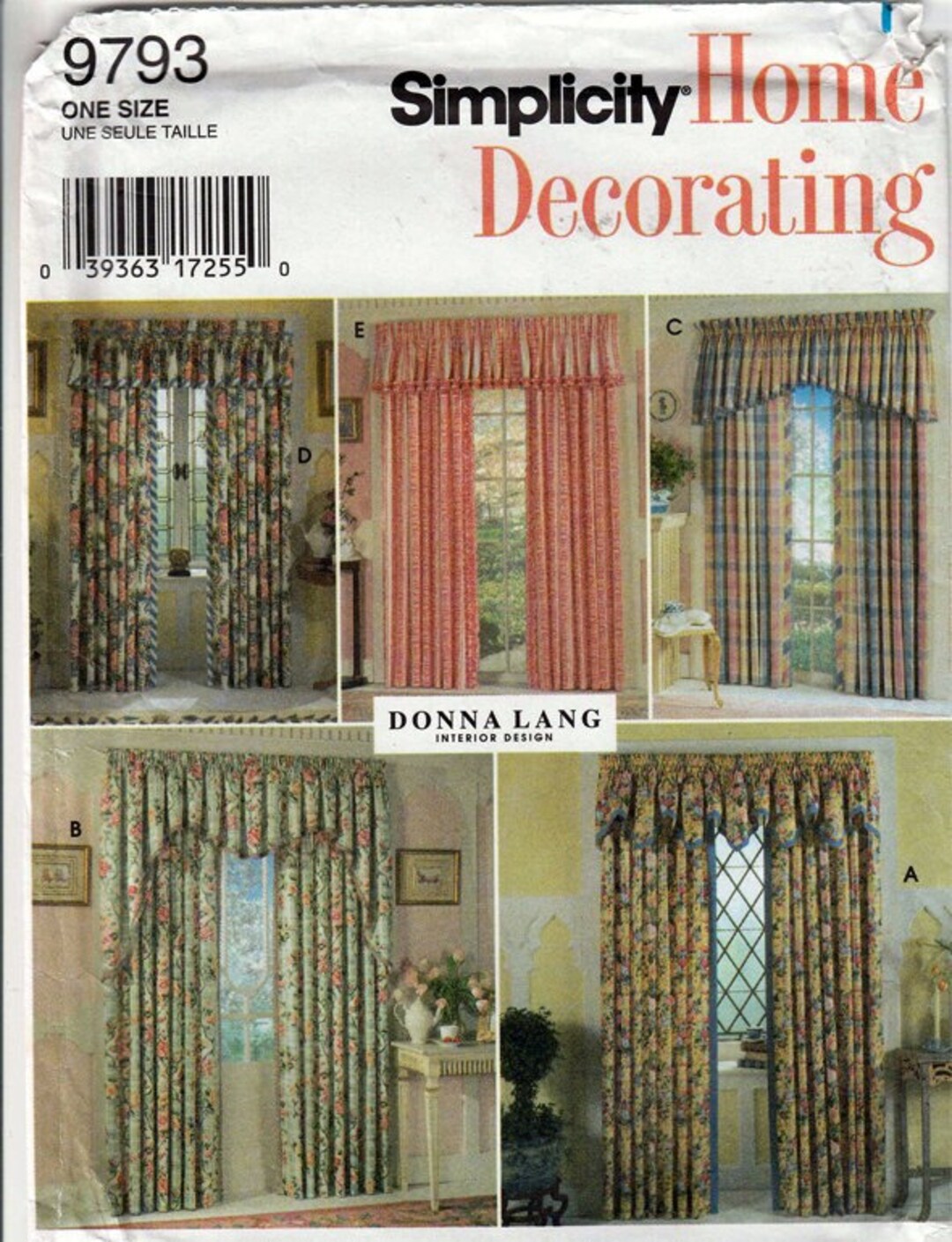 Window Treatments / Original Simplicity Home Decorating Uncut Sewing ...