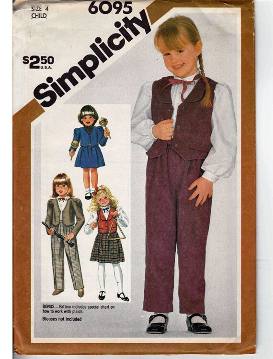 Pull on Pants, Skirt and Jacket or Vest Childs Size 4 / Original Easy ...