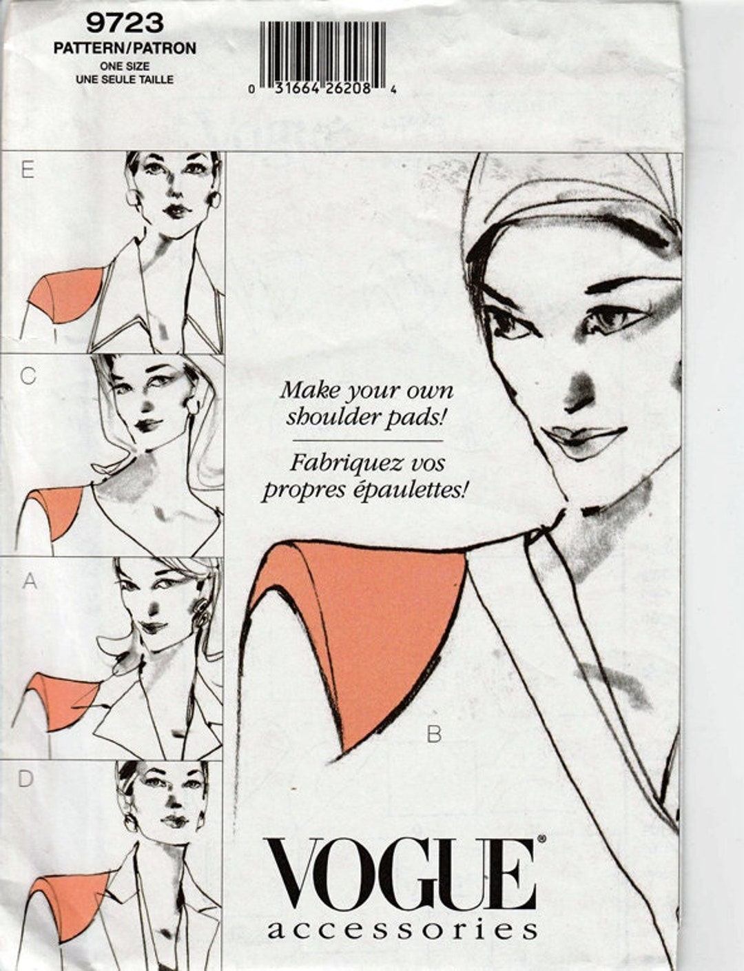 Shoulder Pads / Original Vogue Accessories Uncut Sewing Pattern 9723 - Etsy
