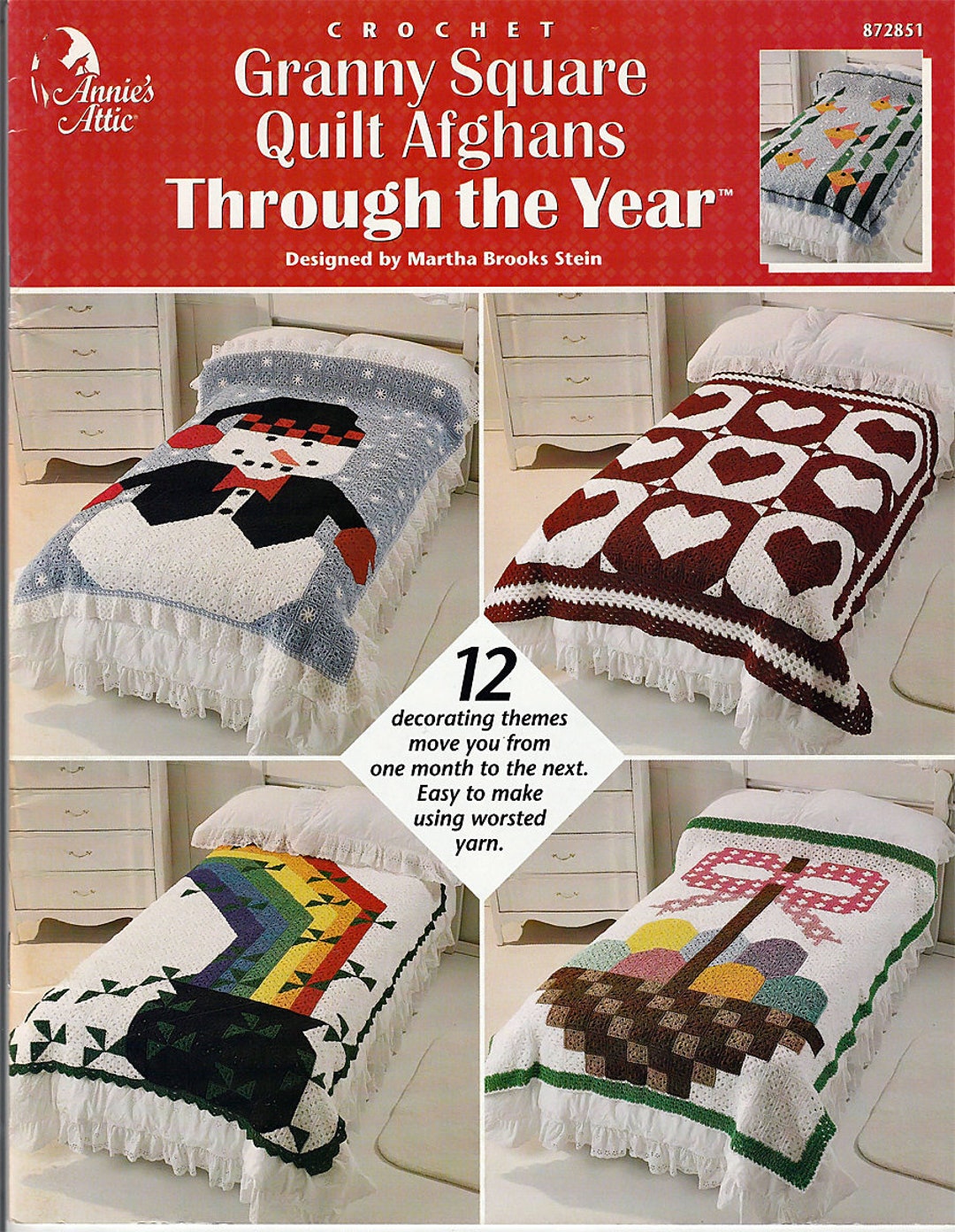 Granny Square Quilt Afghans Through the Year Crochet Pattern Book ...