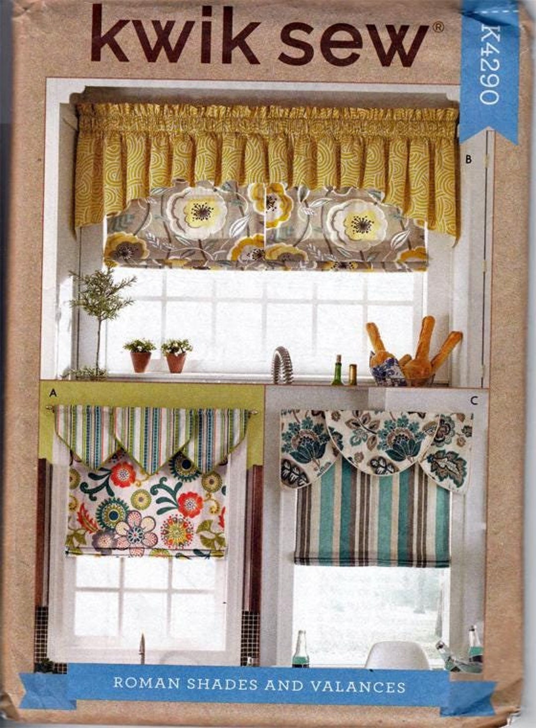 Roman Shades and Valances Window Treatments / Original Kwik Sew Uncut ...