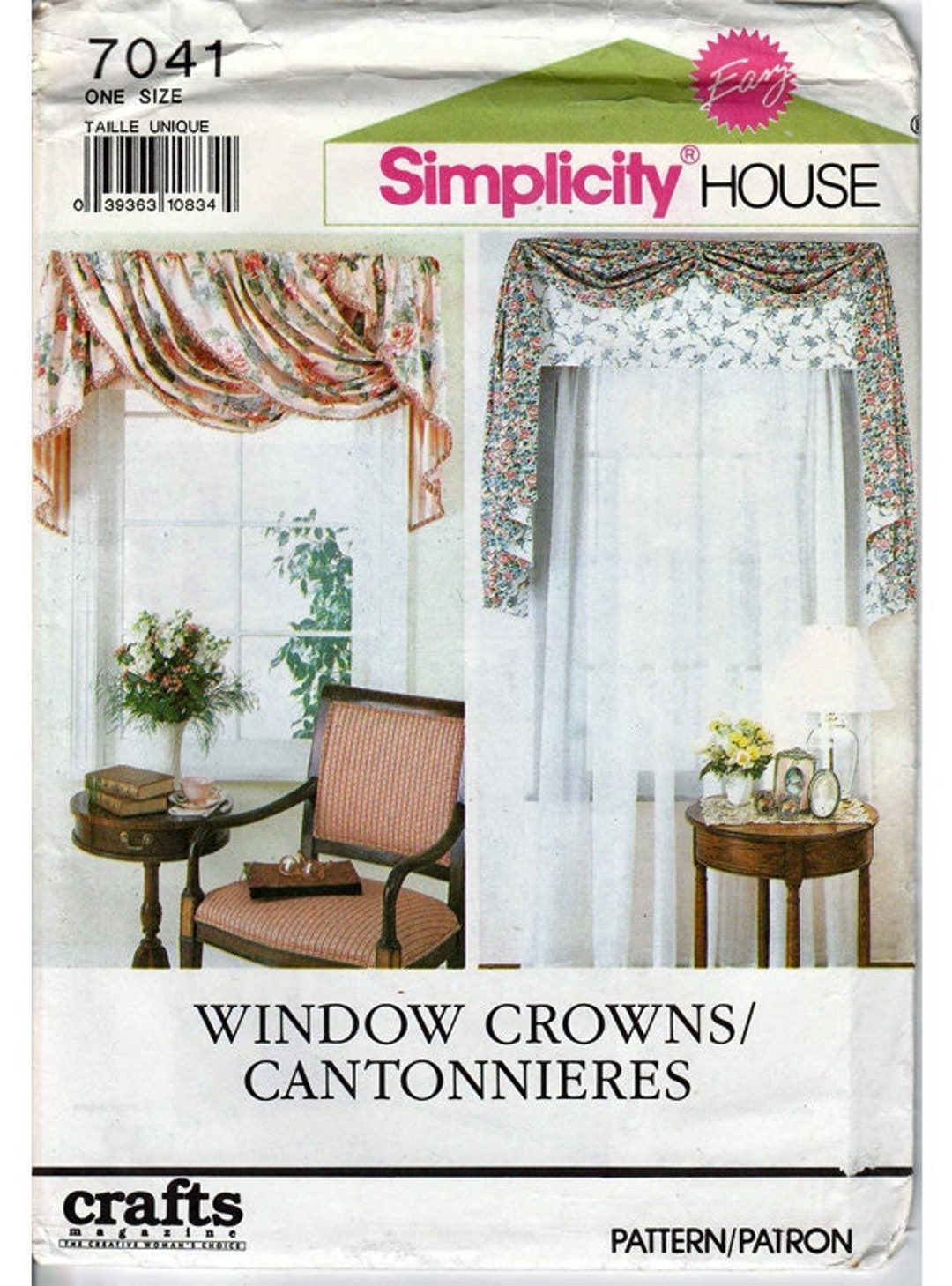 Window Crowns / Original Simplicity House Uncut Sewing Pattern 7041 - Etsy