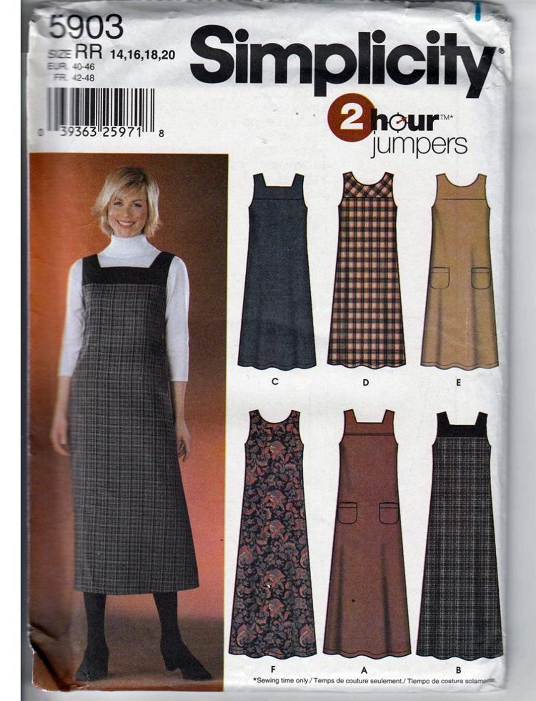 Misses Pullover Jumper in Two Lengths Size 14-20 / Original Simplicity ...