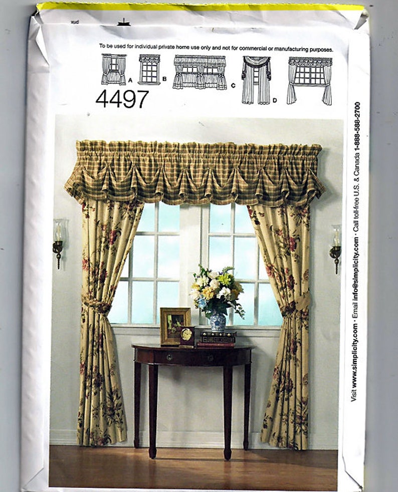 Window Treatments / Original Simplicity Sewing Patterns for Dummies ...