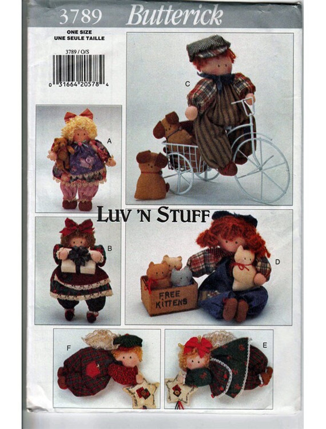 Best Friends Stuffed Dolls / Original Simplicity Crafts Uncut Sewing ...