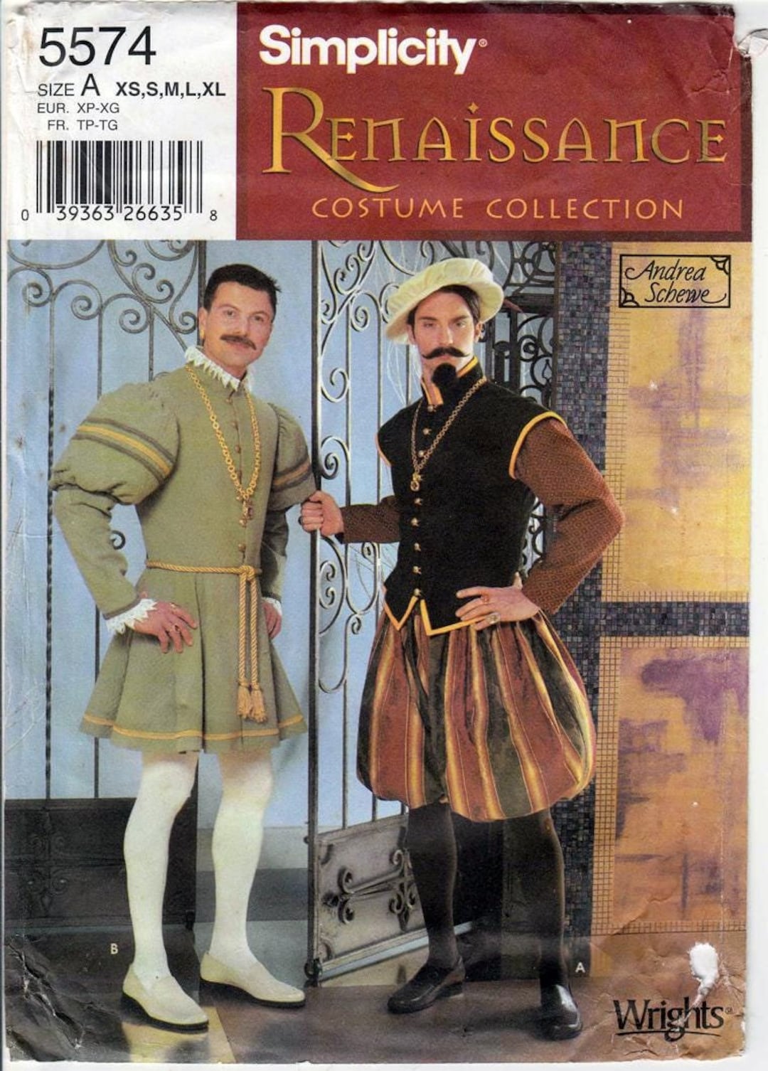 Men's Renaissance Costume Collection Size XS-XL / Original Simplicity ...