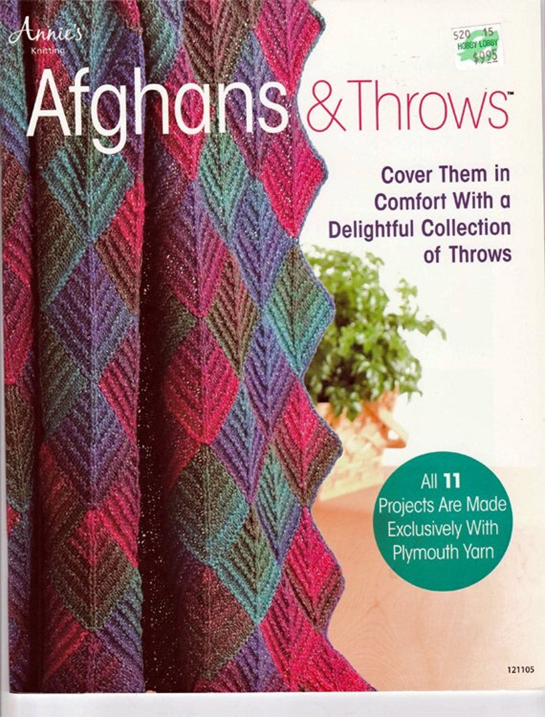 Afghans & Throws Knitting Pattern Book Annies Attic 121105 - Etsy