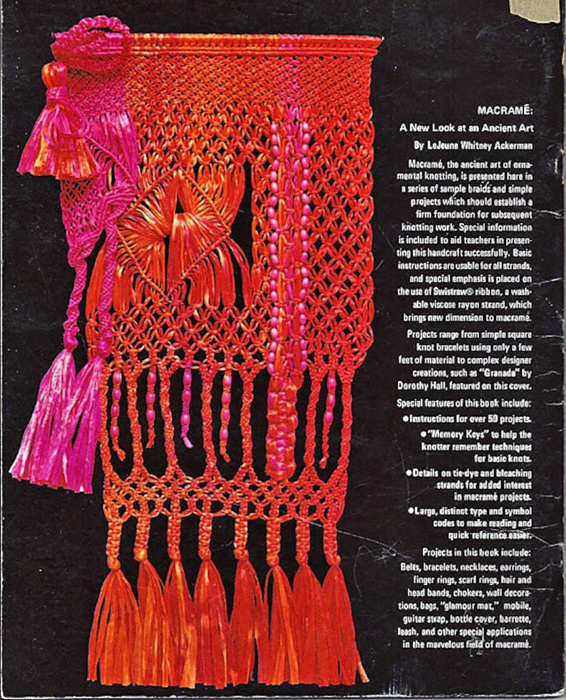 Macrame A New Look at an Ancient Art Macrame Pattern Book | Etsy