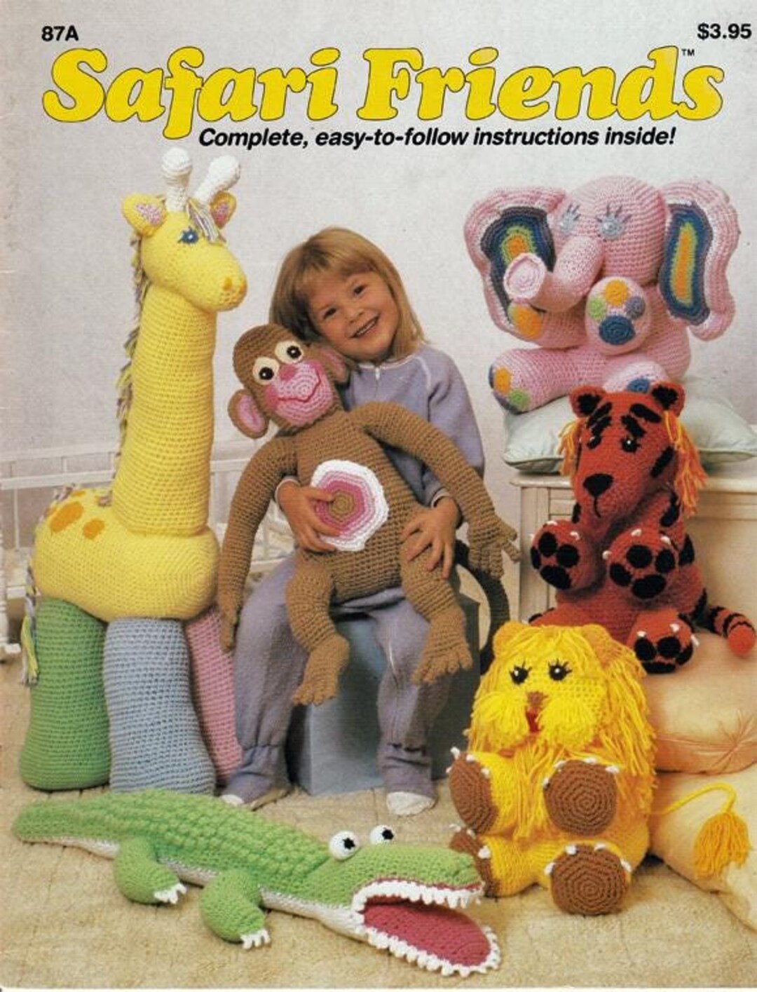 Safari Friends Crochet Animals Pattern Book Jerry Gentry 87A - Etsy
