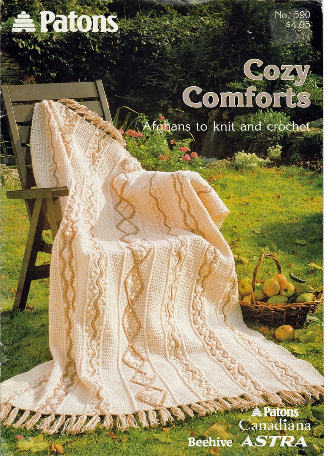 Cozy Comforts Afghans to Knit & Crochet Pattern Book Patons No 590 - Etsy