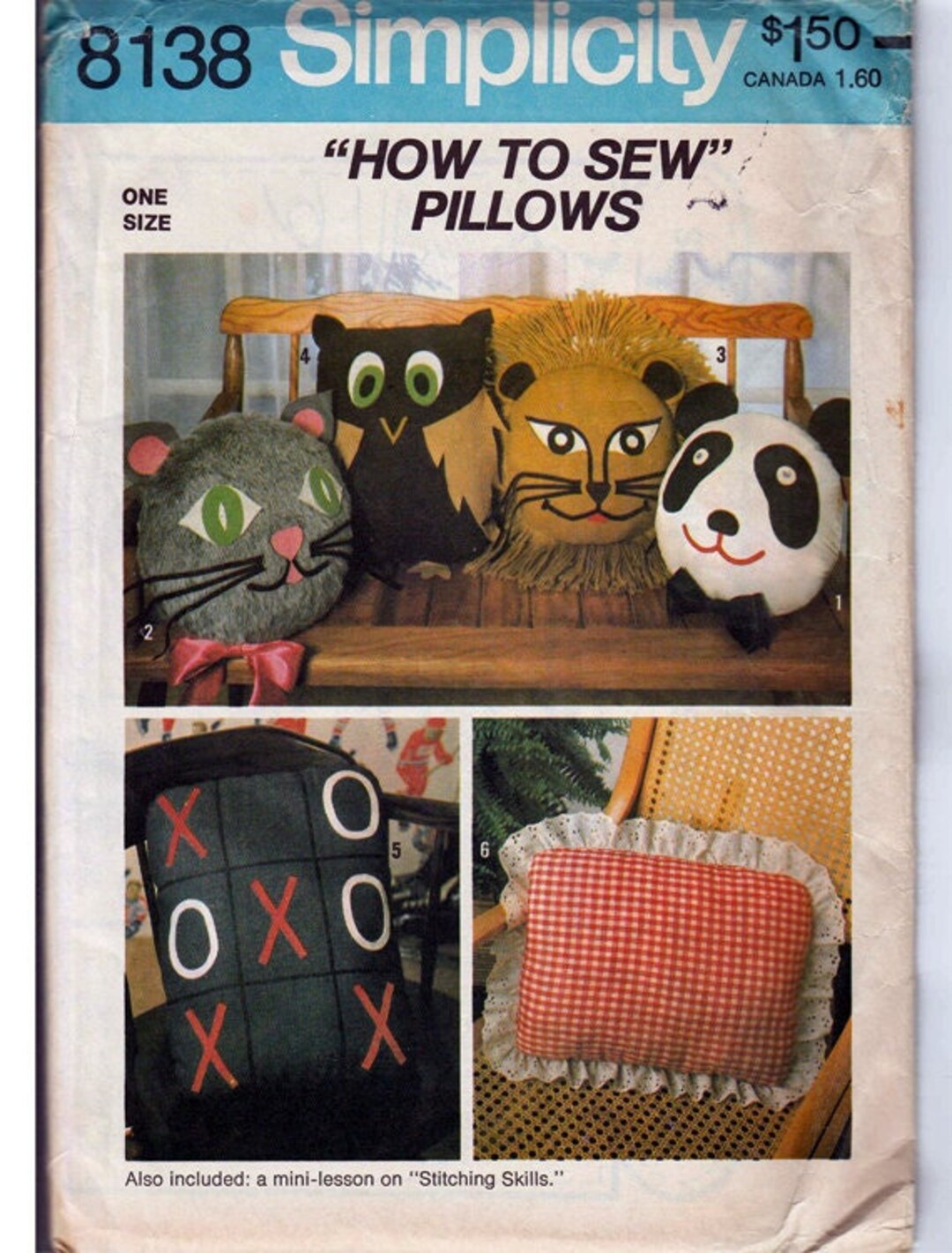 How to Sew Pillows / Original Easy Simplicity Uncut Sewing Pattern 8138 ...