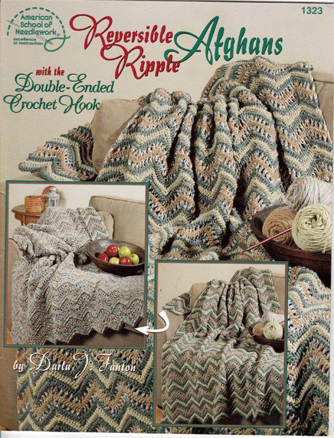 Reversible Ripple Afghans Double Ended Crochet Hook Crochet Pattern ...