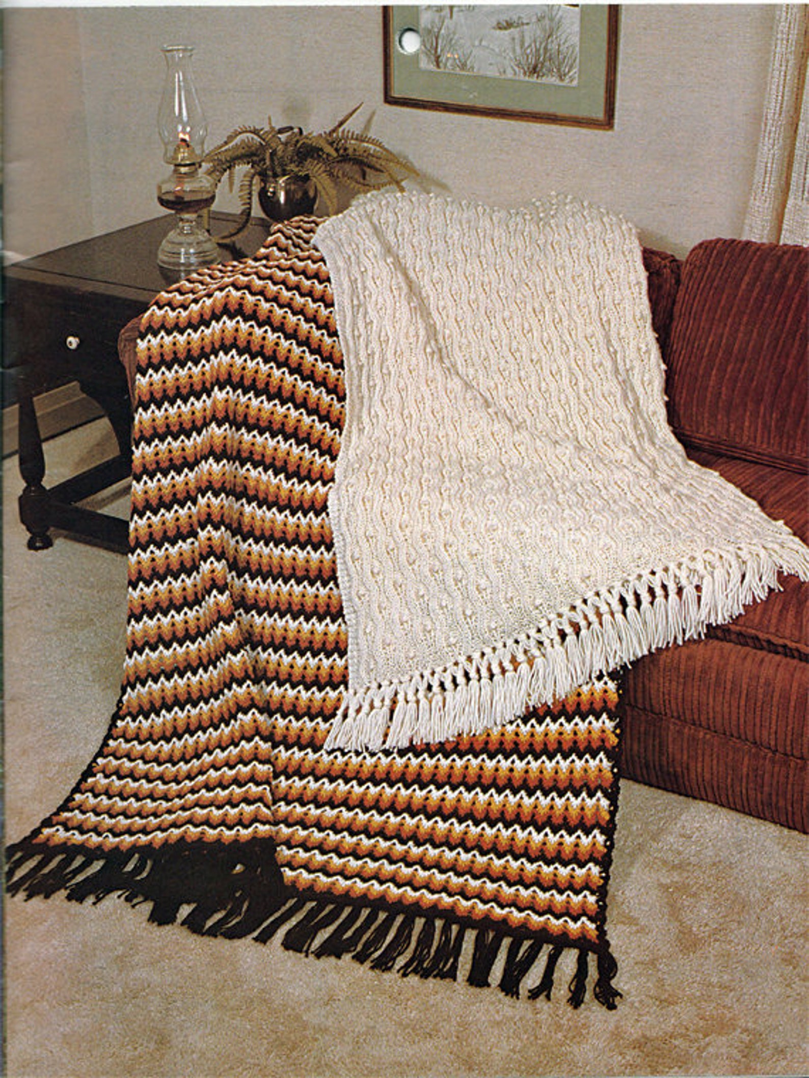 Susan Bates Afghans to Knit, Crochet, Hairpin Lace, and Daisy Loom ...