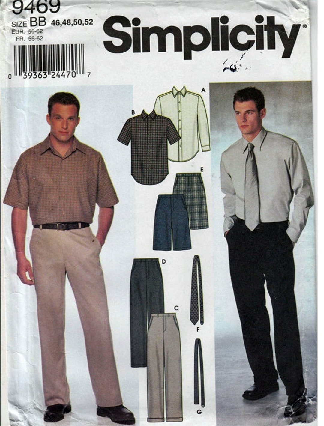 Mens Shirt, Pants or Shorts and Ties Size 46, 48, 50, 52 / Original ...