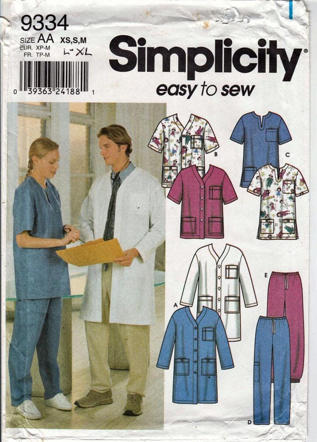 Scrub Jacket, Top and Pants Women's and Men's Size XS, S, M, L, XL ...