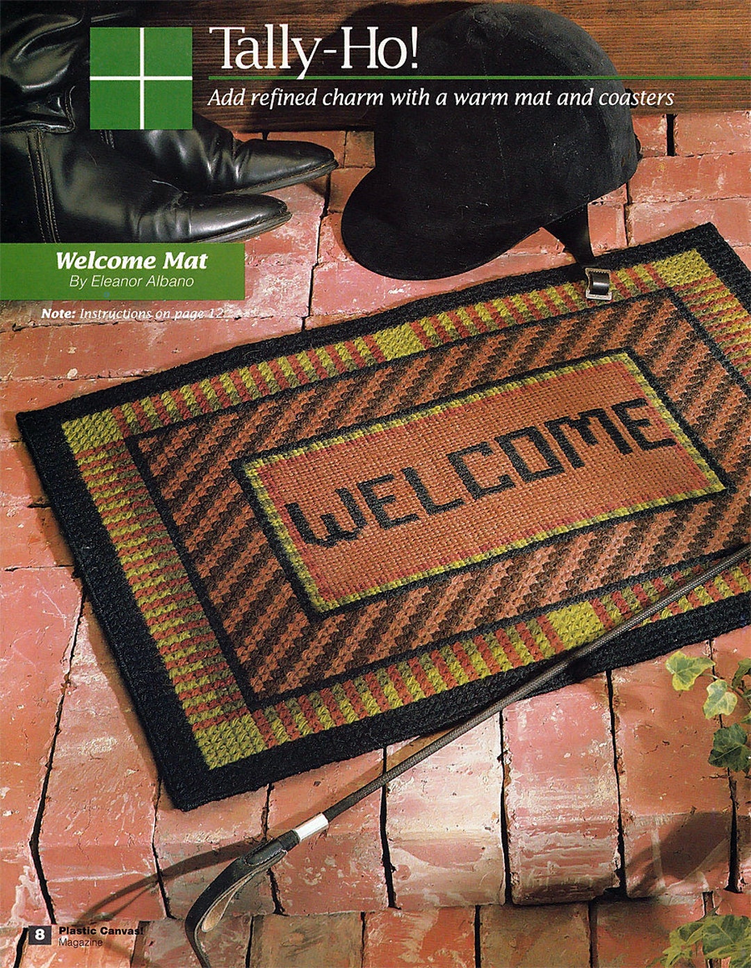 Tally Ho Welcome Mat, Shy Fox Coasters Plastic Canvas Patterns / Cut ...