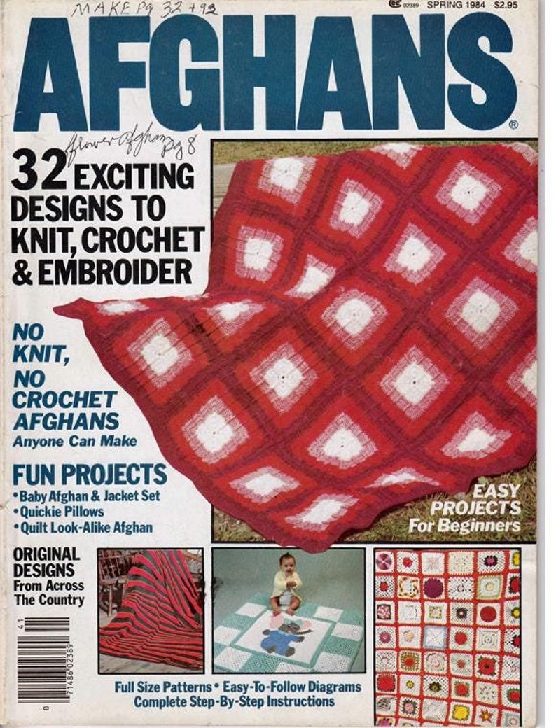 Afghans 32 Exciting Designs for Afghans to Knit, Crochet and Embroider ...