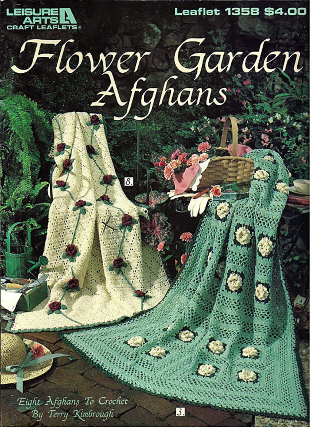 Flower Garden Afghans to Crochet Pattern Book Leisure Arts Leaflet 1358 ...