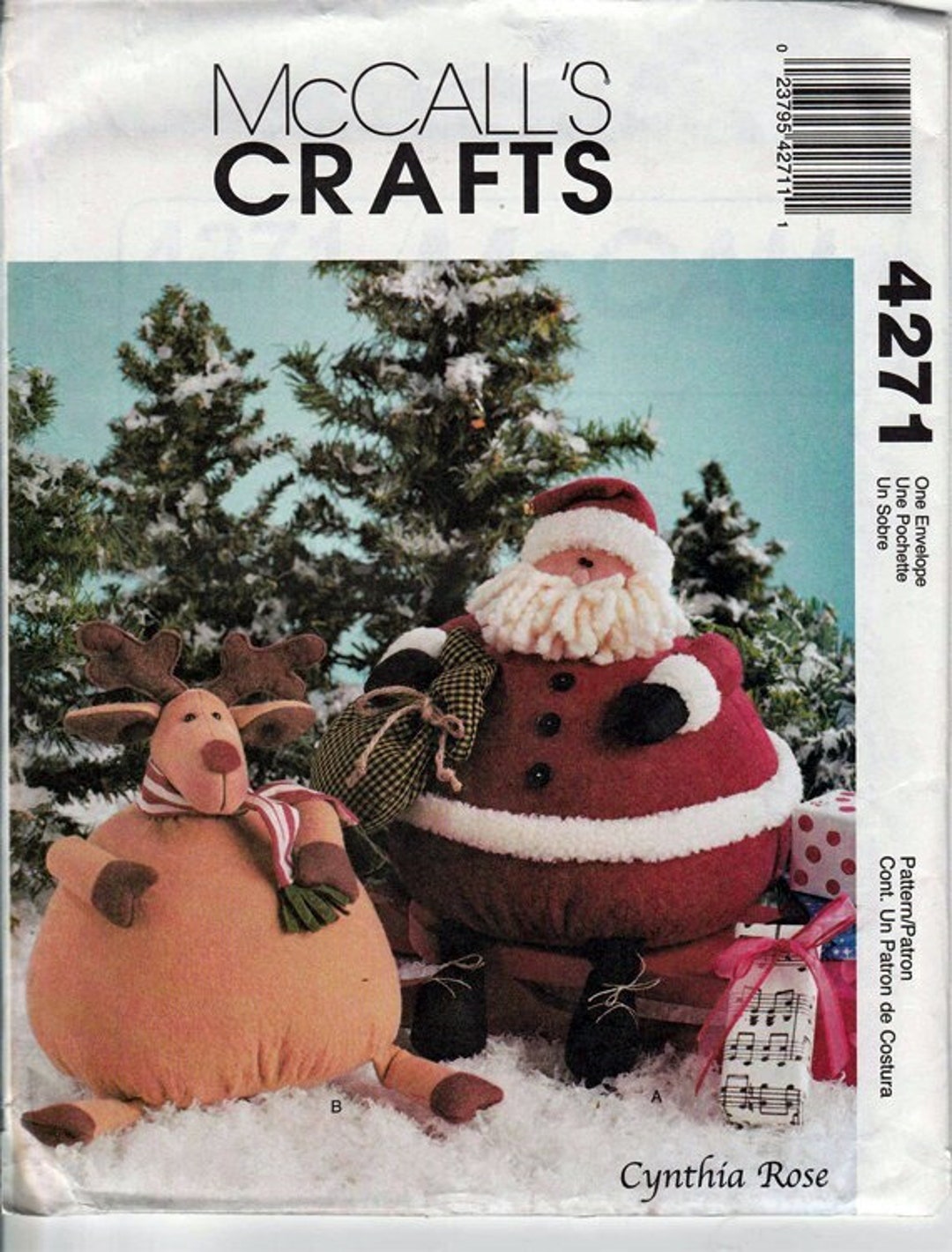 Santa Claus and Reindeer / Original Mccall's Crafts Sewing Pattern 4271 ...