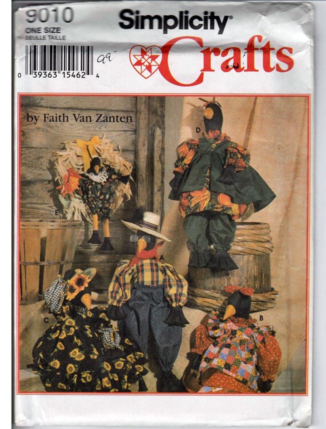 Crows, Clothing, and Wreath / Original Simplicity Crafts Uncut Sewing ...