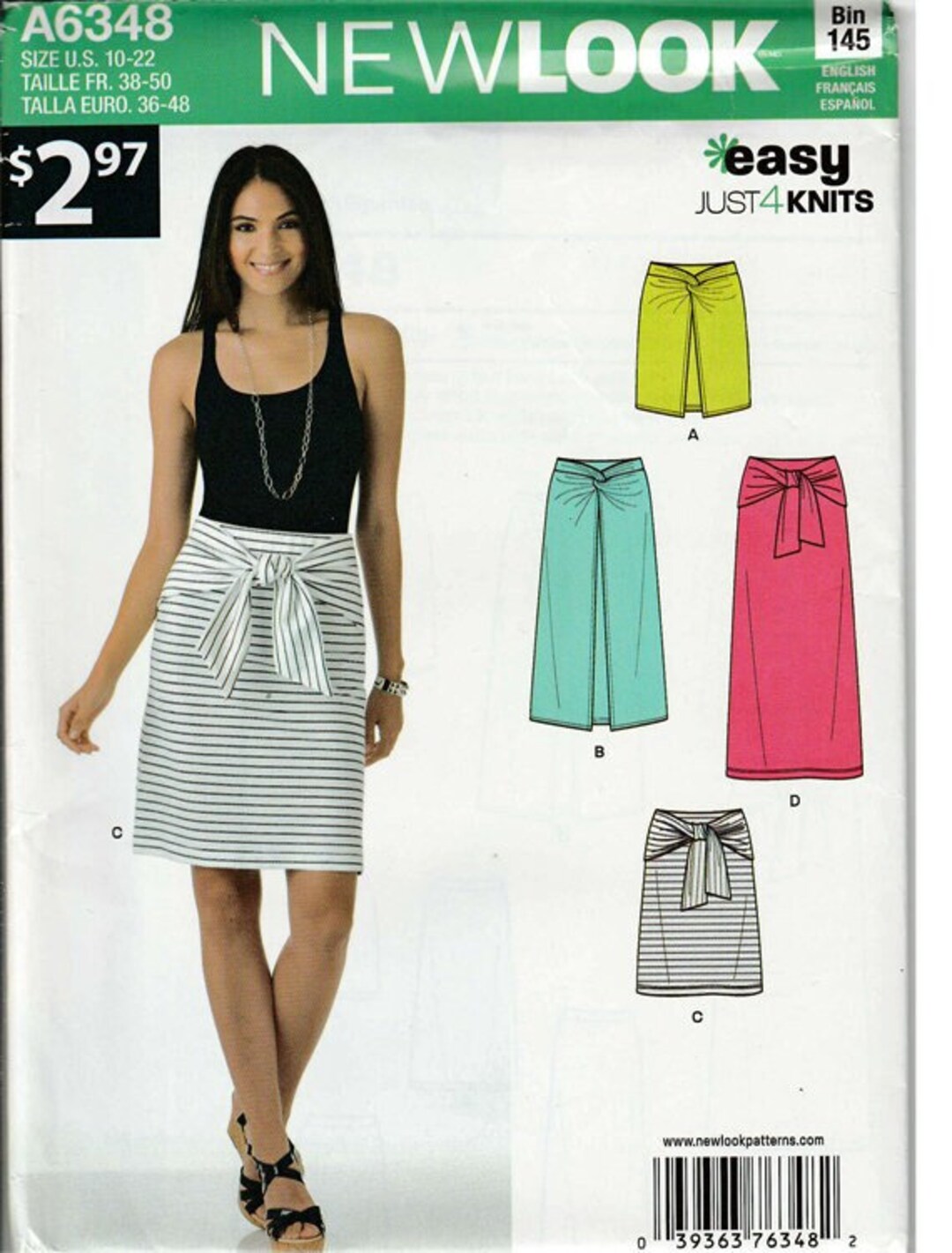 Four Straight Skirts Easy Just for Knits Misses Size 10-22 / Original ...