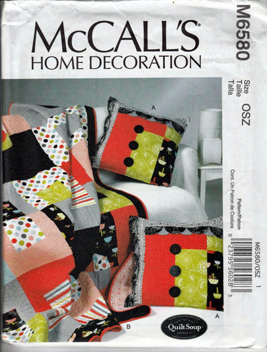 Pillow and Quilt / Original Mccall's Home Decorating Uncut Sewing ...