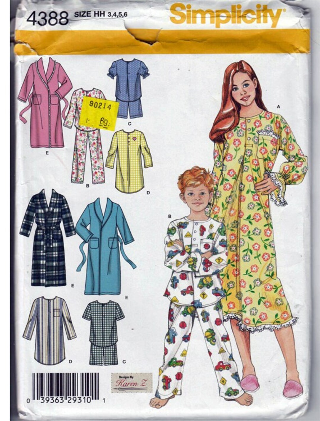 Nightshirt, Robe and Pajamas Childs Size 3-6 / Original Easy to Sew ...